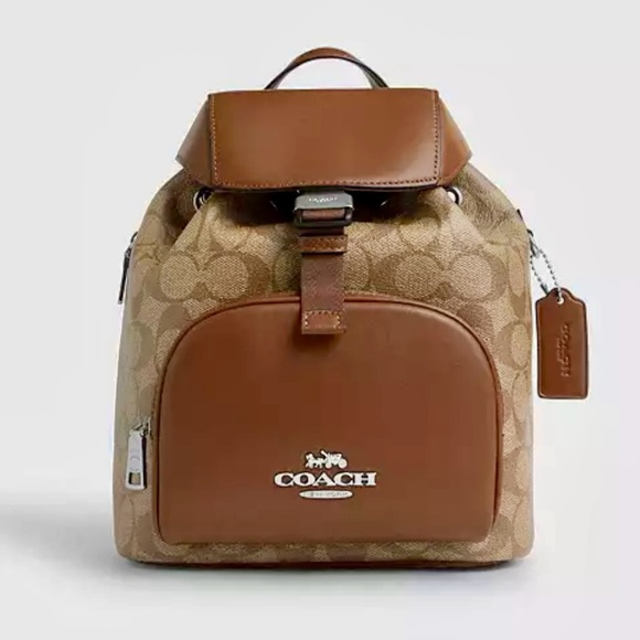 Coach | Bags | Coach Pace Backpack In Signature Canvas In Silver Khaki ...
